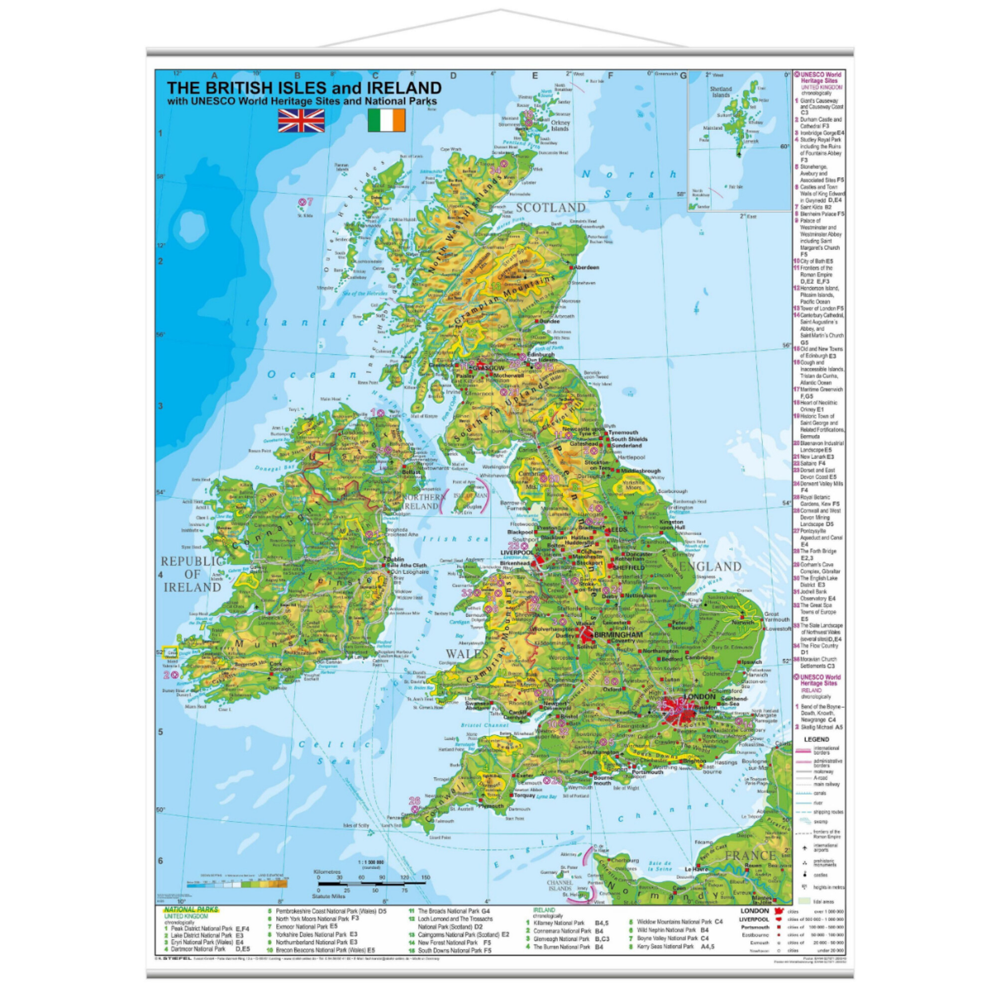 Stiefel Harta The British Isles and Ireland (68 x 98 cm)